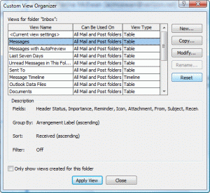 How to Reset the View on Outlook folders - Outlook Tips