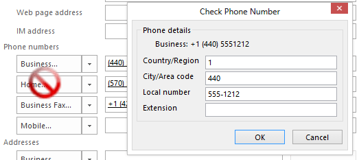 Tip 1115: Contact's Phone number formatting - Outlook Tips