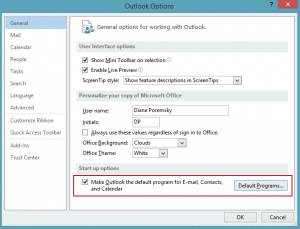 Set Outlook as default email client - Outlook Tips