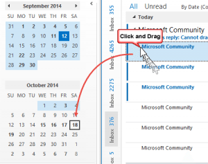 Drag and Drop Email in the Calendar to Create Appointments - Outlook Tips