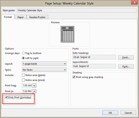 Tip 1016: Print just the Monday to Friday work week in Outlook ...